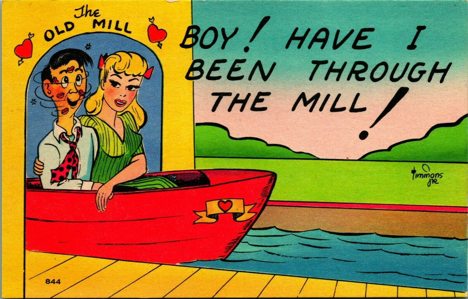 Comic Romance Tunnel Of Love Been Through The Mill Signed Timmons Linen ...