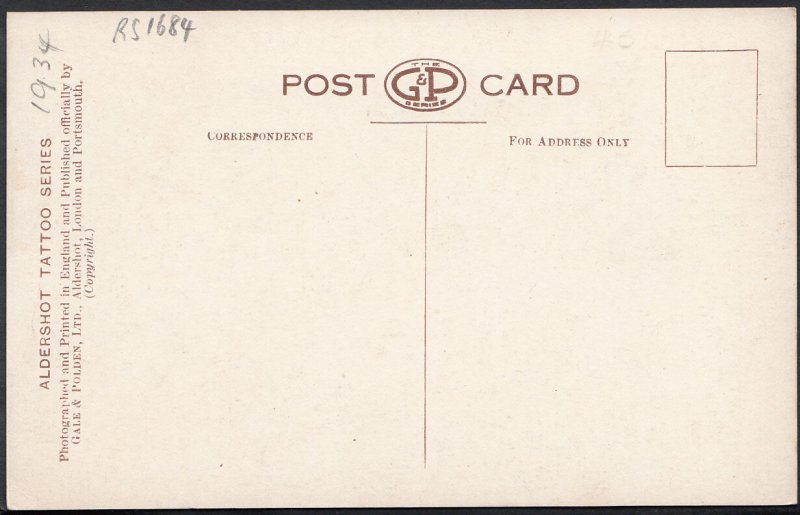 Military Postcard- Aldershot Tattoo - R.H.A.Grenadier & Coldstream ...