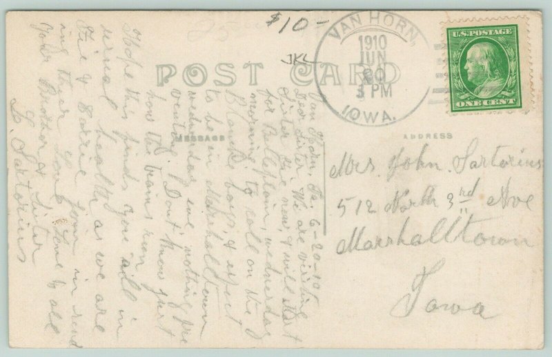 Van Horne Iowa~Railroad Depot~? & St Paul Passenger Train at Station ...