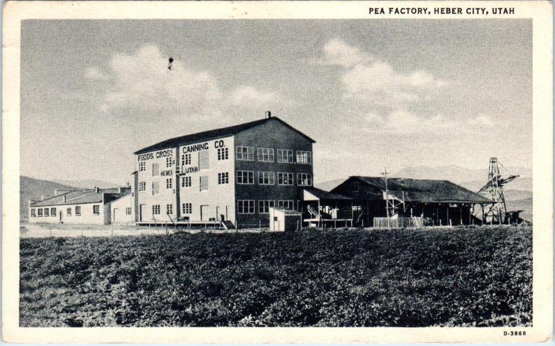 HEBER CITY, UT Utah PEA FACTORY 1945 Postcard | United States - Utah ...
