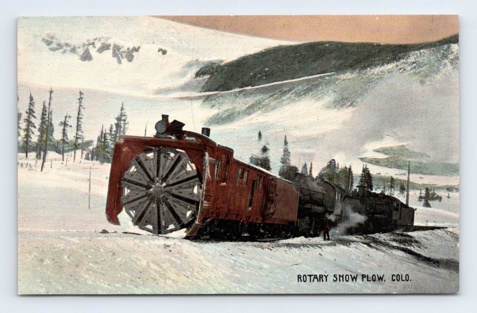 Rotary Snow Plow Continental Divide Denver Coloardo CO UNP DB Postcard ...