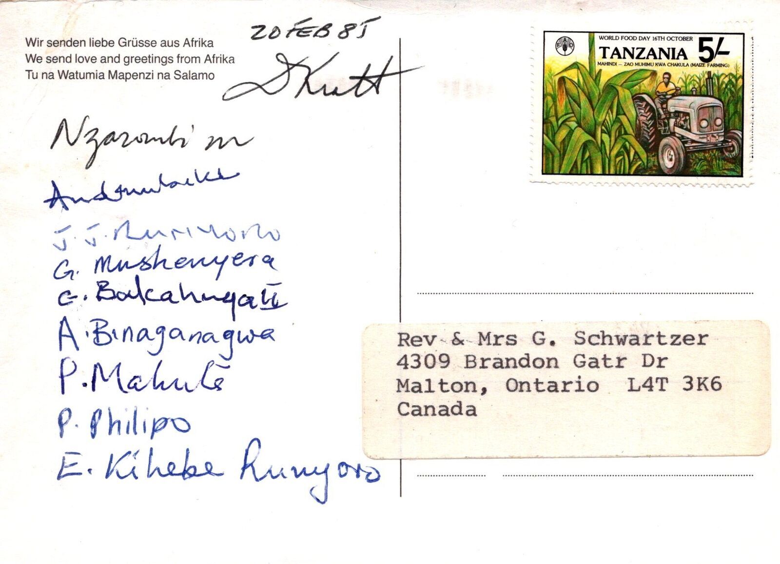 Vintage Postcard Continental Size Multiple Images of Rural Tanzania ...