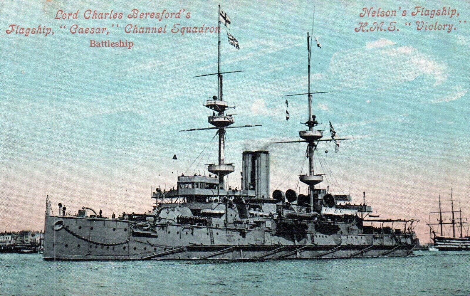 Postcard Royal Navy Battleship HMS Caesar Flagship of Lord Charles ...