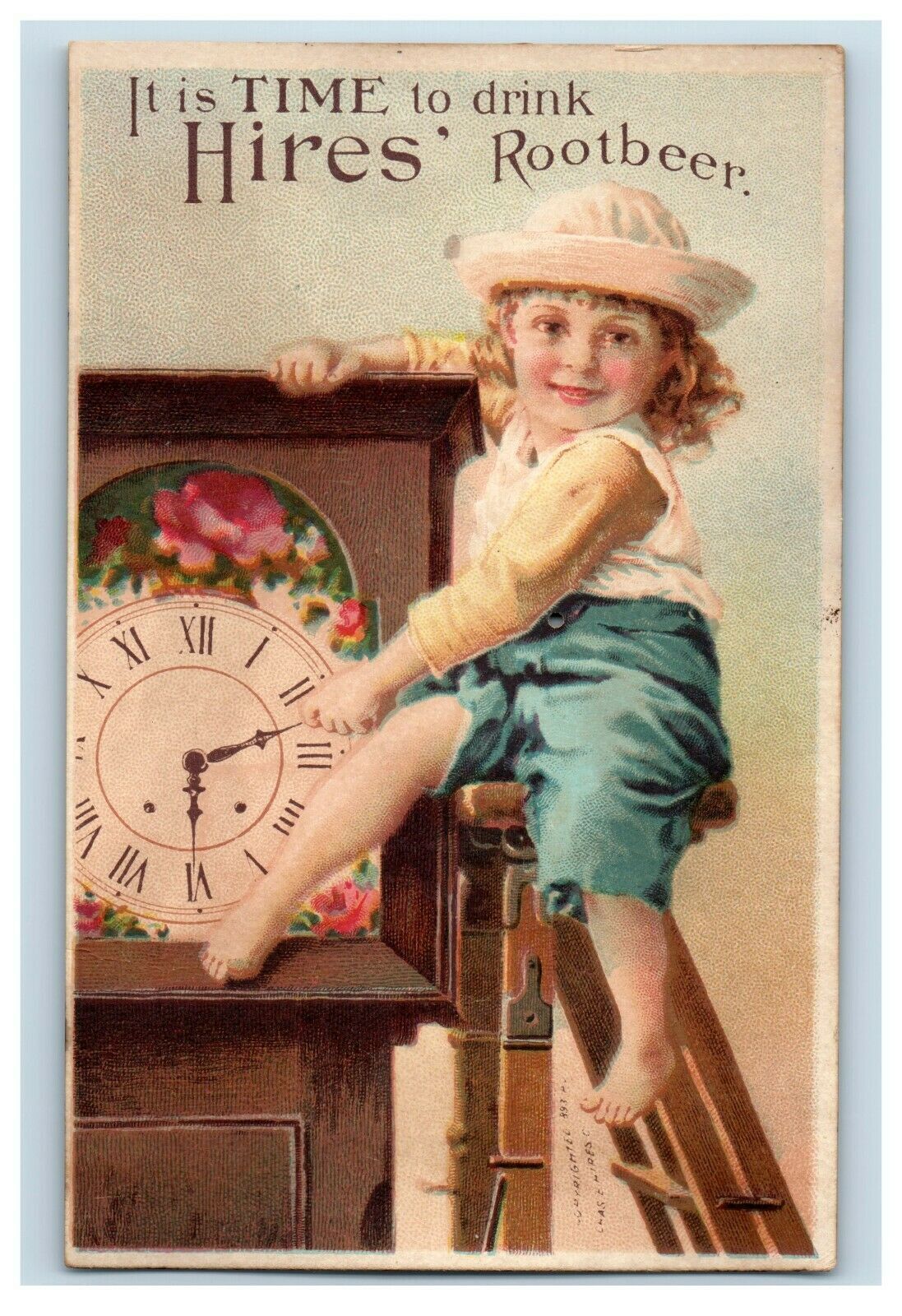 1880's-90's Jerry J Warren Key West FL Hires' Root Beer Poem Cute Girl ...