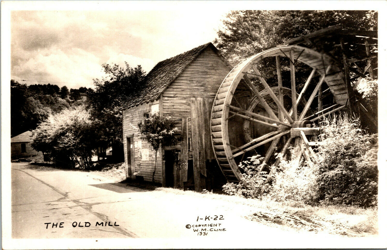 Vtg 1930s Old Water Mill Bryson City North Carolina NC RPPC W.M Cline ...