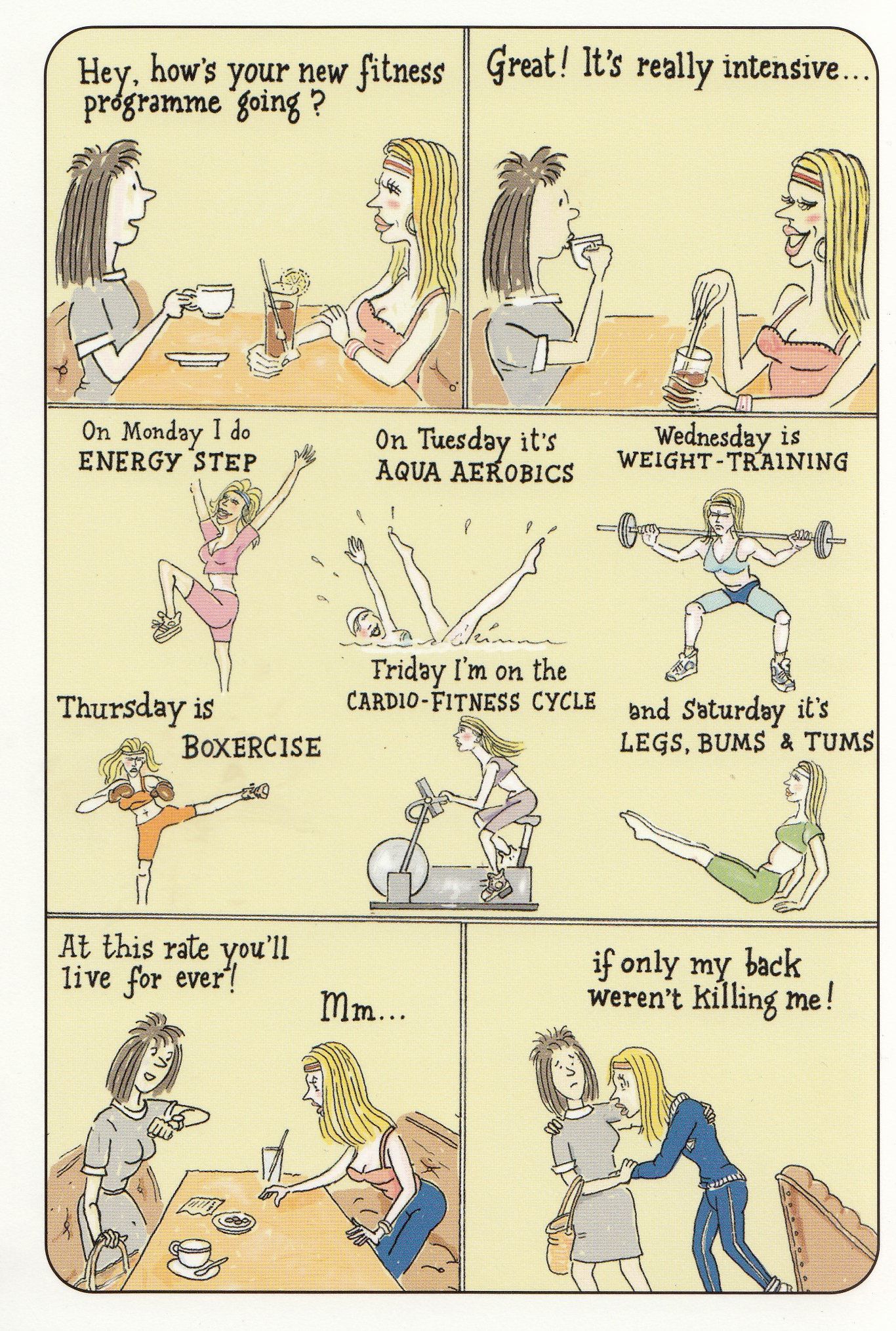 Lose Weight Exercises Bad Back Boxing Weight Training Comic Humour ...