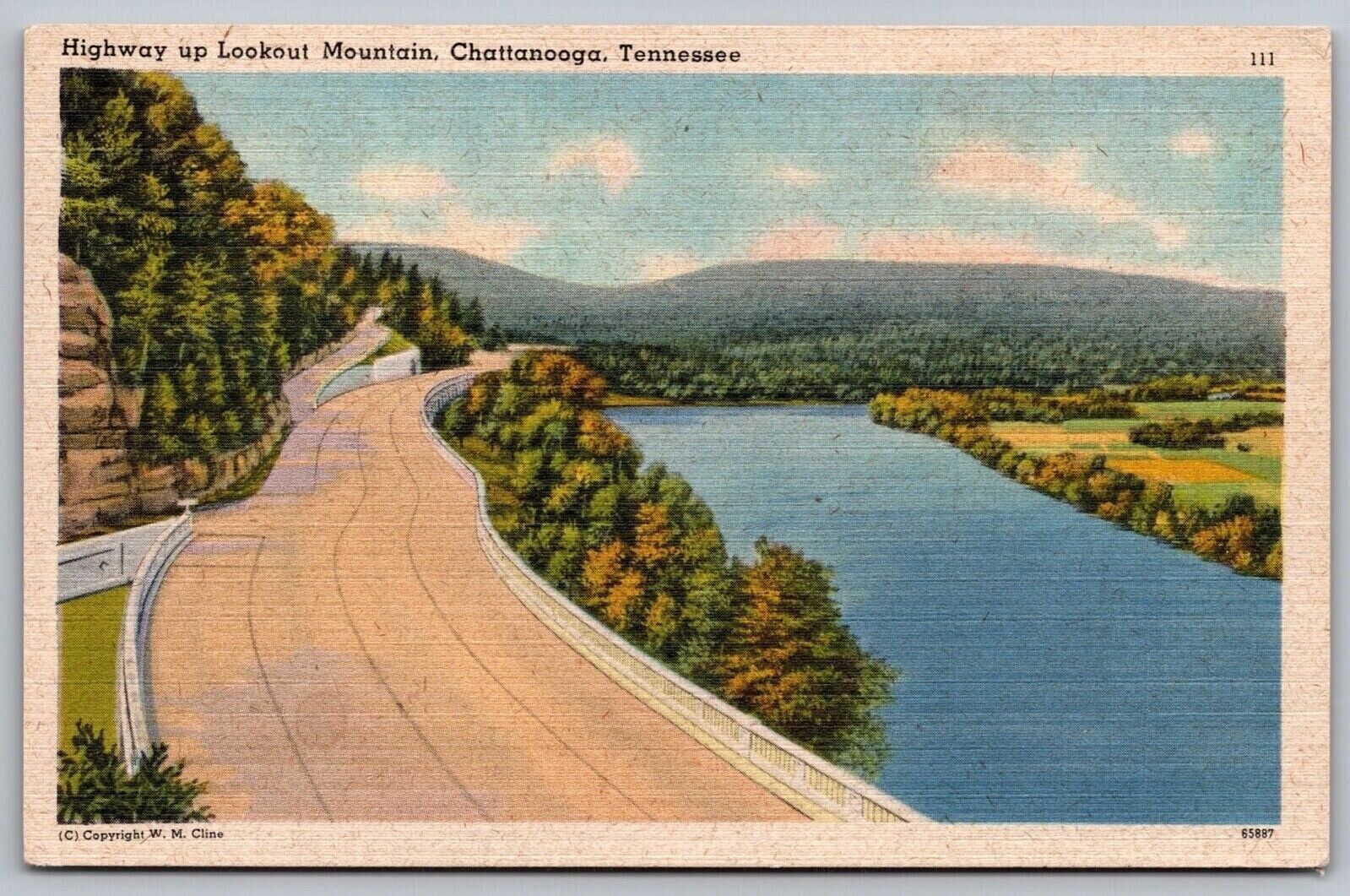 Chattanooga Tennessee Lookout Mountain Highway Scenic Landscape Linen ...