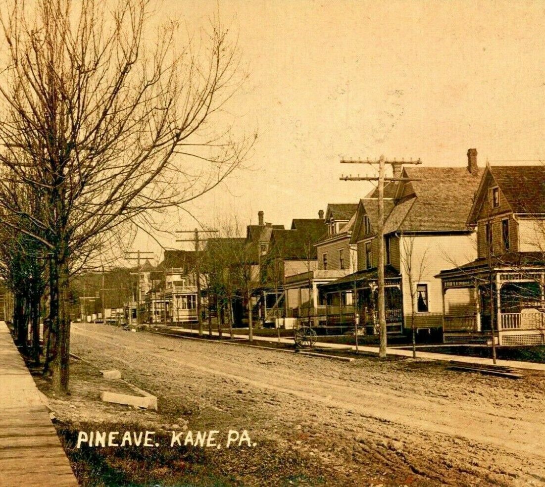 Fred Benson RPPC Dirt Street View Pine Avenue Kane Pennsylvania PA 1907 ...