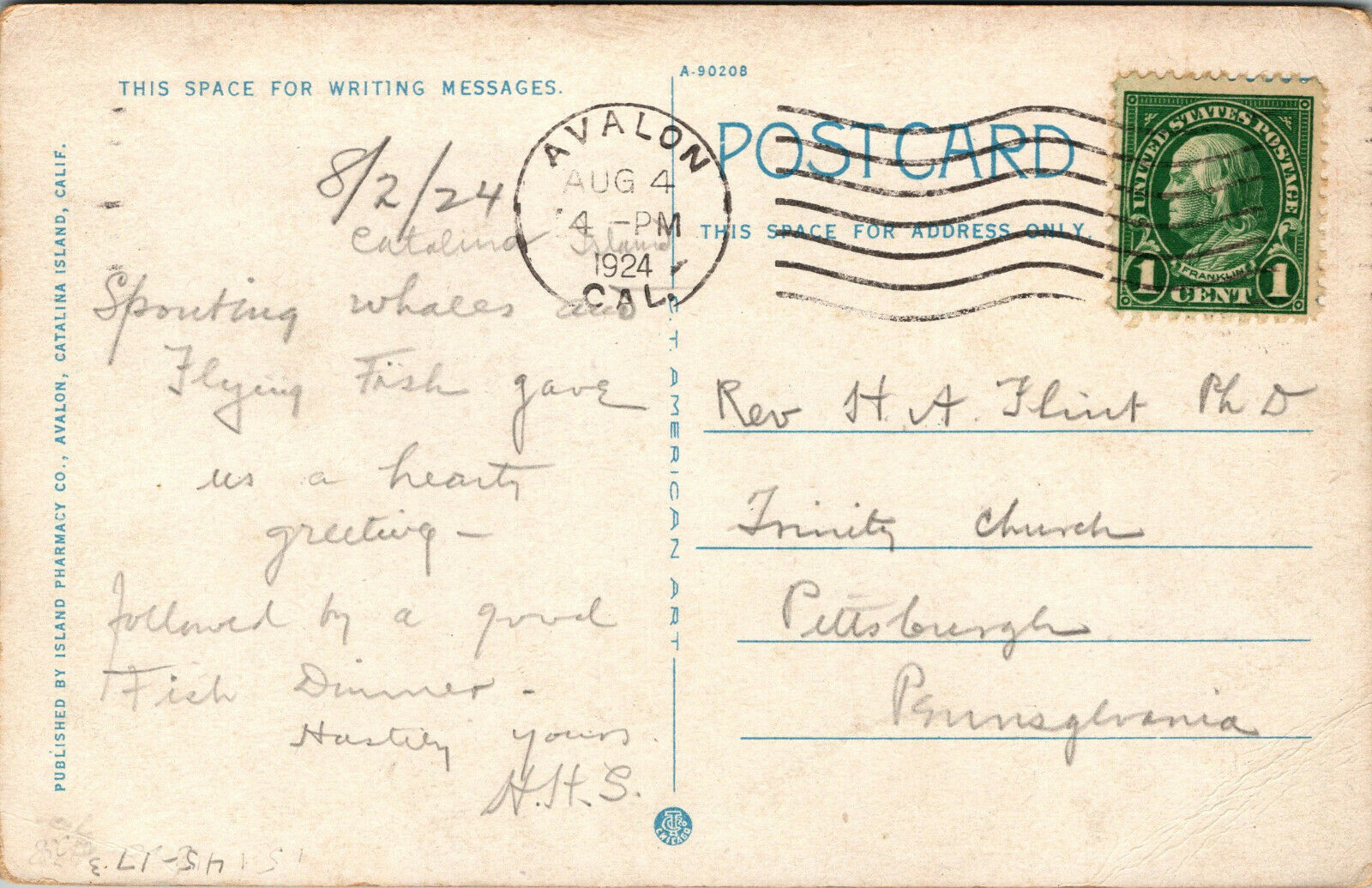 Vtg 1920's Residence Home WM Wrigley Jr Catalina Island California CA ...