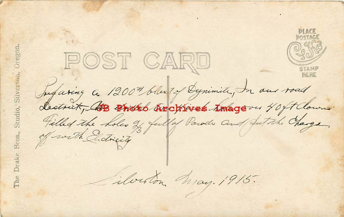 3 Postcards, Silverton, Oregon, RPPC, Dynamite Blasting, Eureka ...
