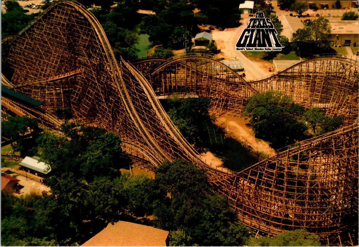 TX, SIX FLAGS OVER TEXAS AMUSEMENT PARK Giant Wooden Roller Coaster 4X6 ...