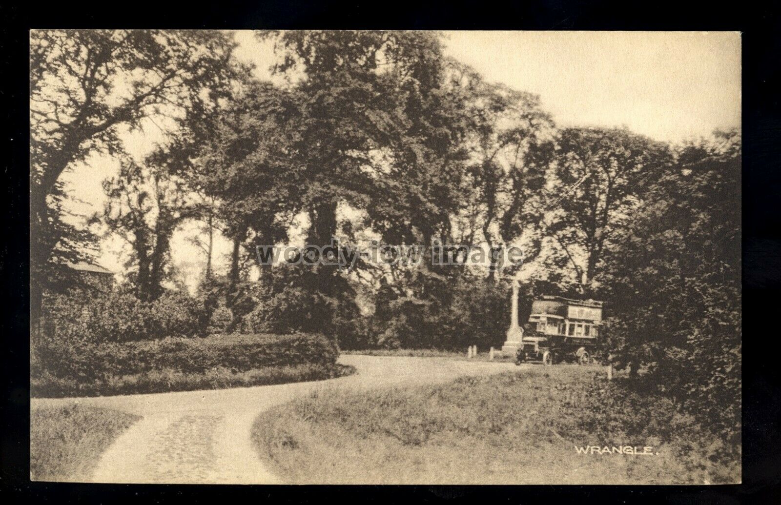 TQ3640 - Early view of a Bus arriving in Wrangle Village - printed ...