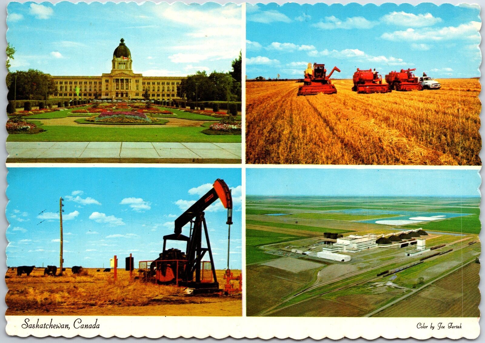 Vintage Continental Sized Postcard (4) Mini-Scenes of Saskatchewan ...
