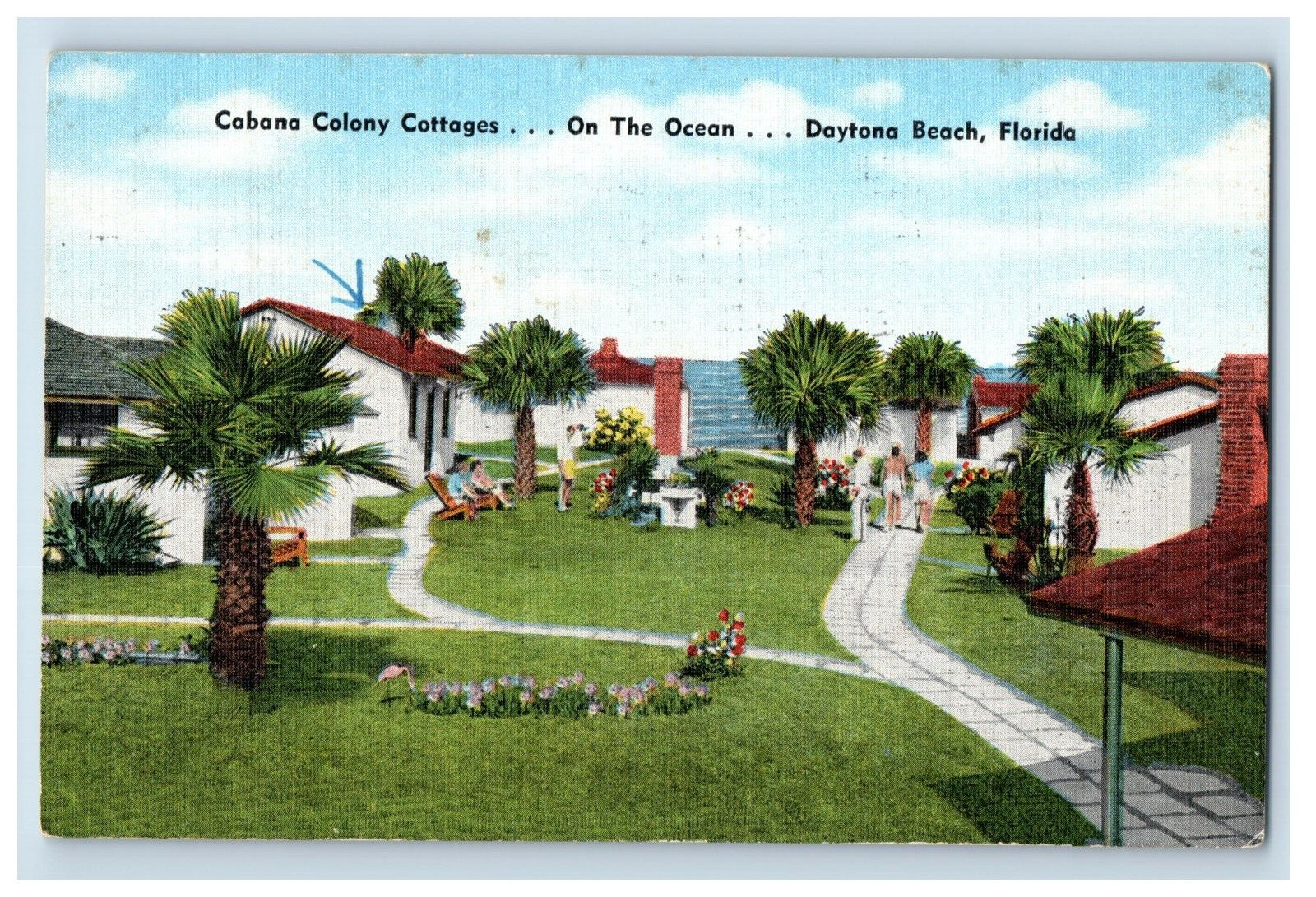 1950s Cabana Colony Cottages On The Ocean Datona Beach Florida Original ...