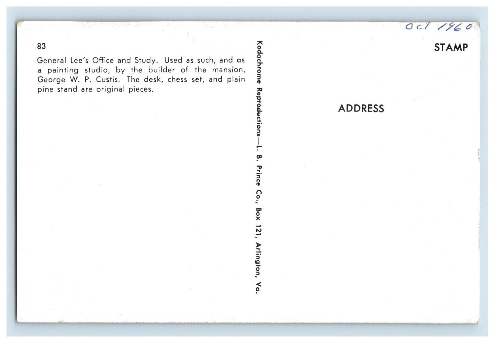 Vintage General Lee's Office And Study Postcard P109E | Other ...