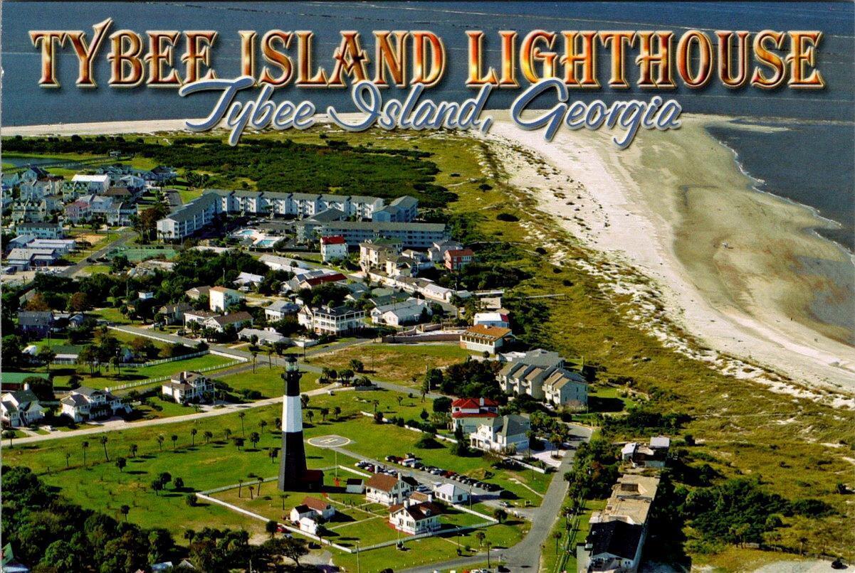 2~4X6 Postcards Tybee Island, GA Georgia LIGHTHOUSE~Aerial View & BEACH ...