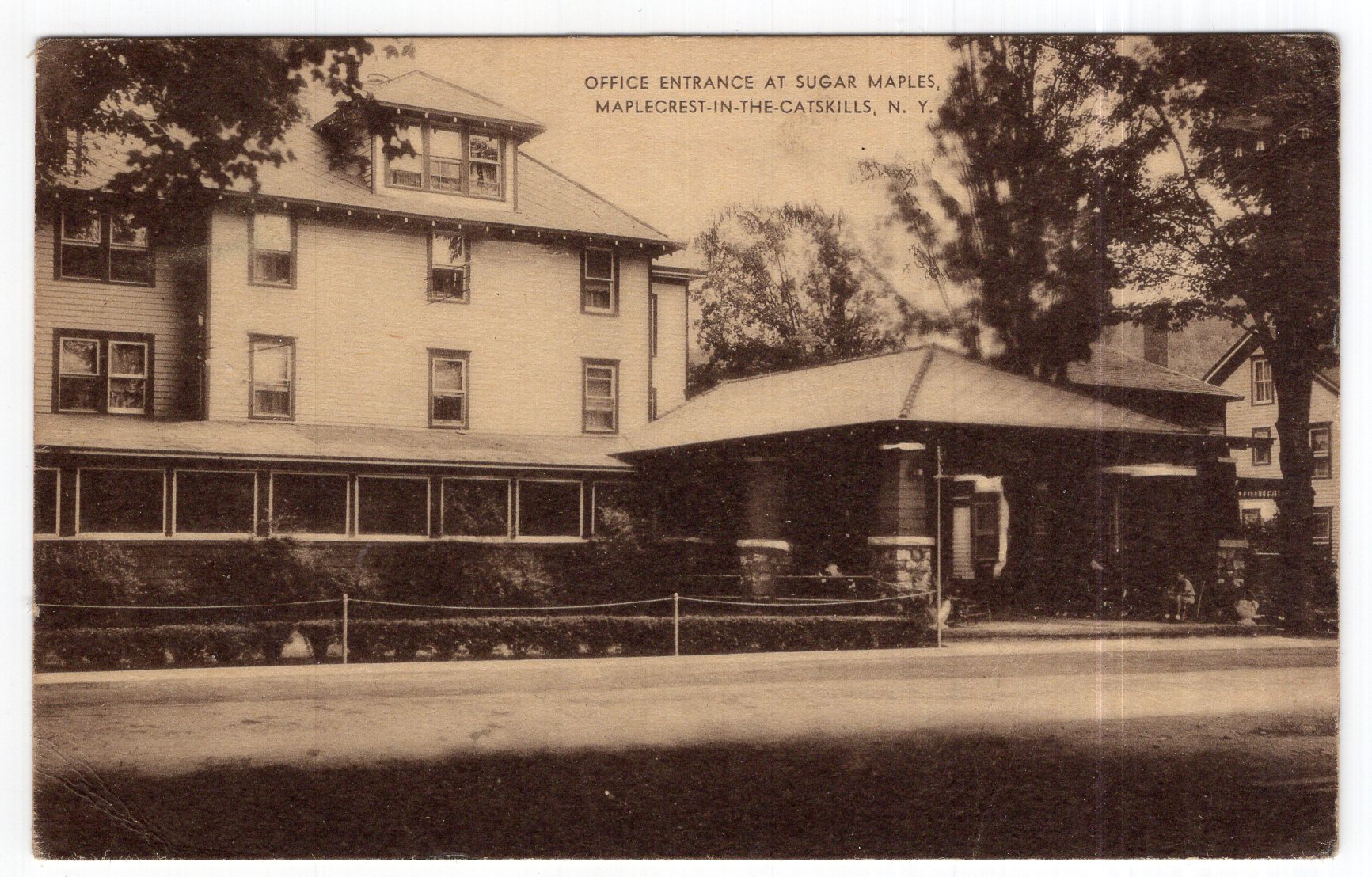 Maplecrest-In-The-Catskills, N.Y., Office Entrance at Sugar Maples ...