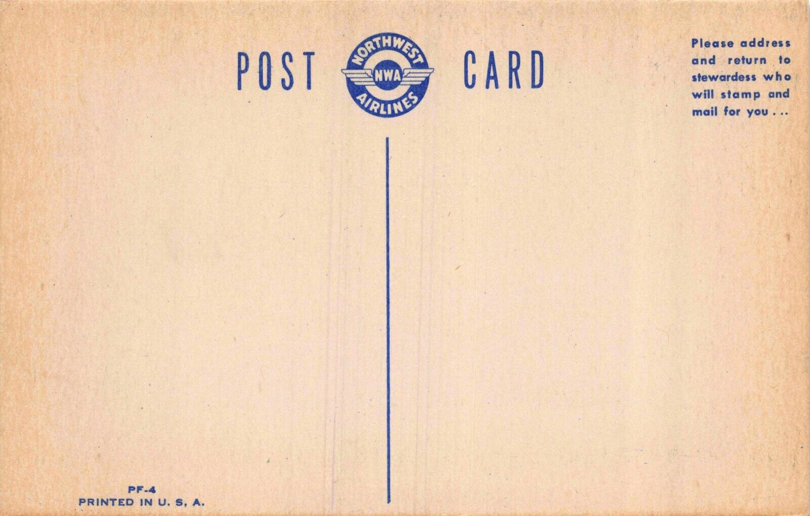 Postcard Flight Information Route Map Northwest Airlines NWA~121073 ...