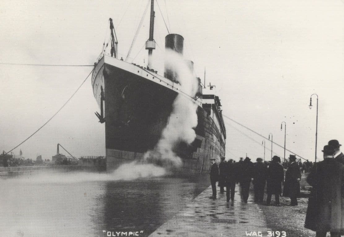 SS Olympic White Star Lines Ship In Belfast Graving Dock Titanic ...