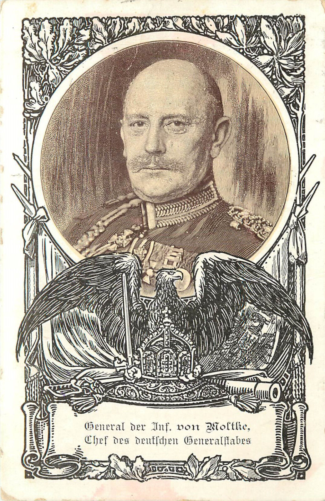 Postcard WWI Great German General Staff Helmuth von Moltke the Younger ...