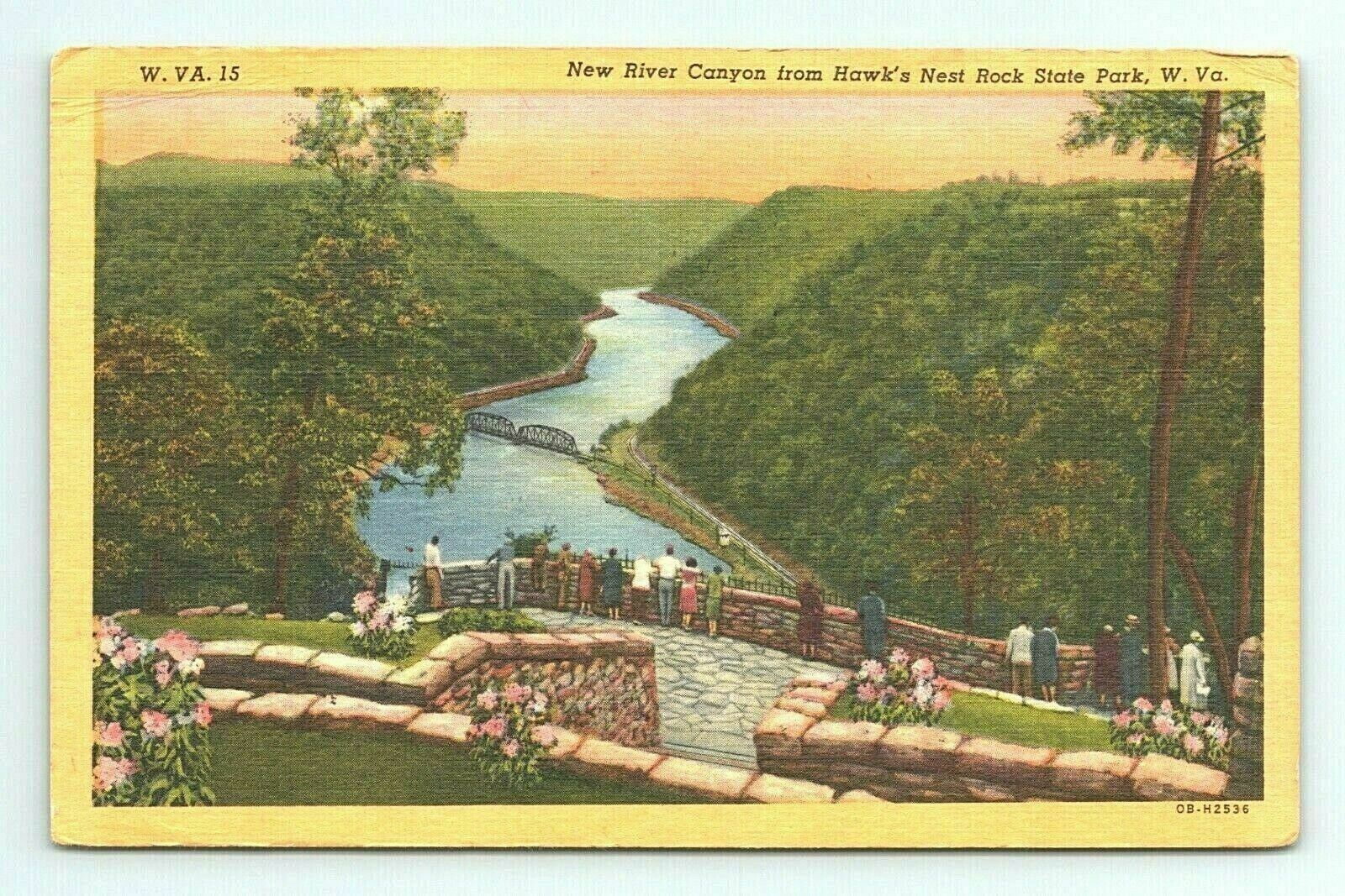 New River Canyon Hawk's Nest Rock State Park West Virginia WV Postcard ...
