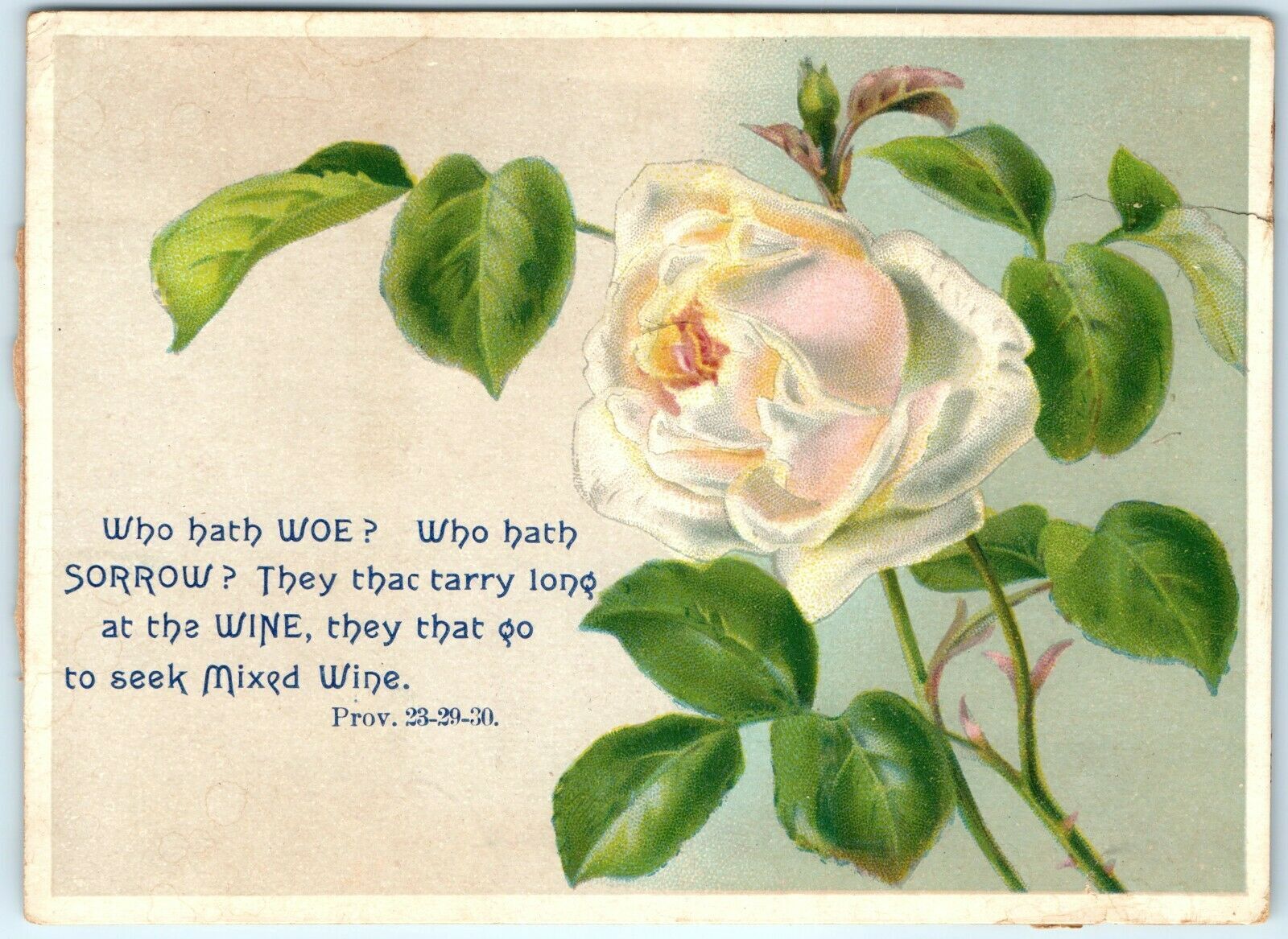c1880s Proverbs 23 29 30 Bible Quote Victorian Trade Card Christian ...