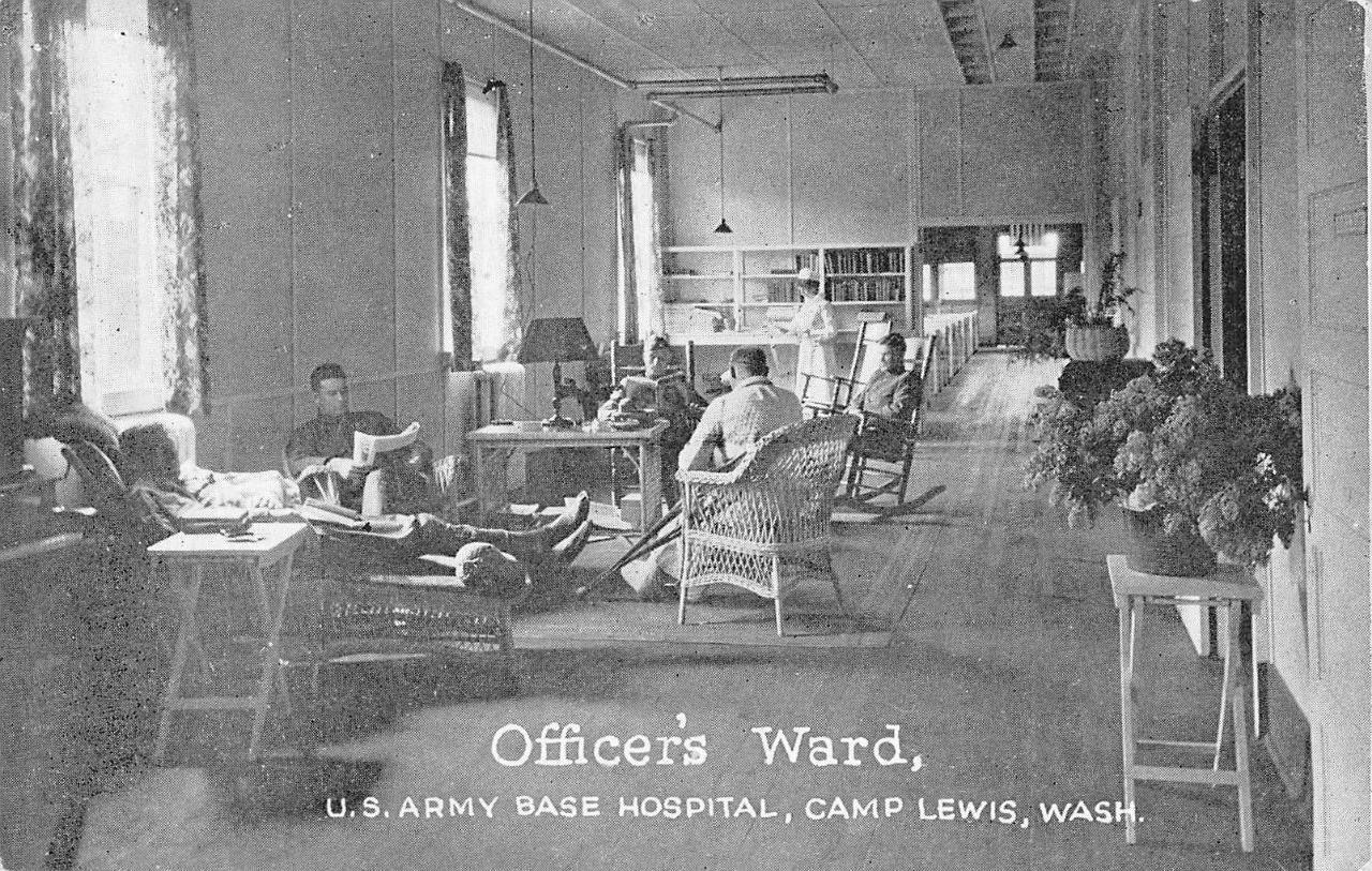 Officer's Ward CAMP LEWIS, WA Army Base Hospital Military 1900s Antique ...