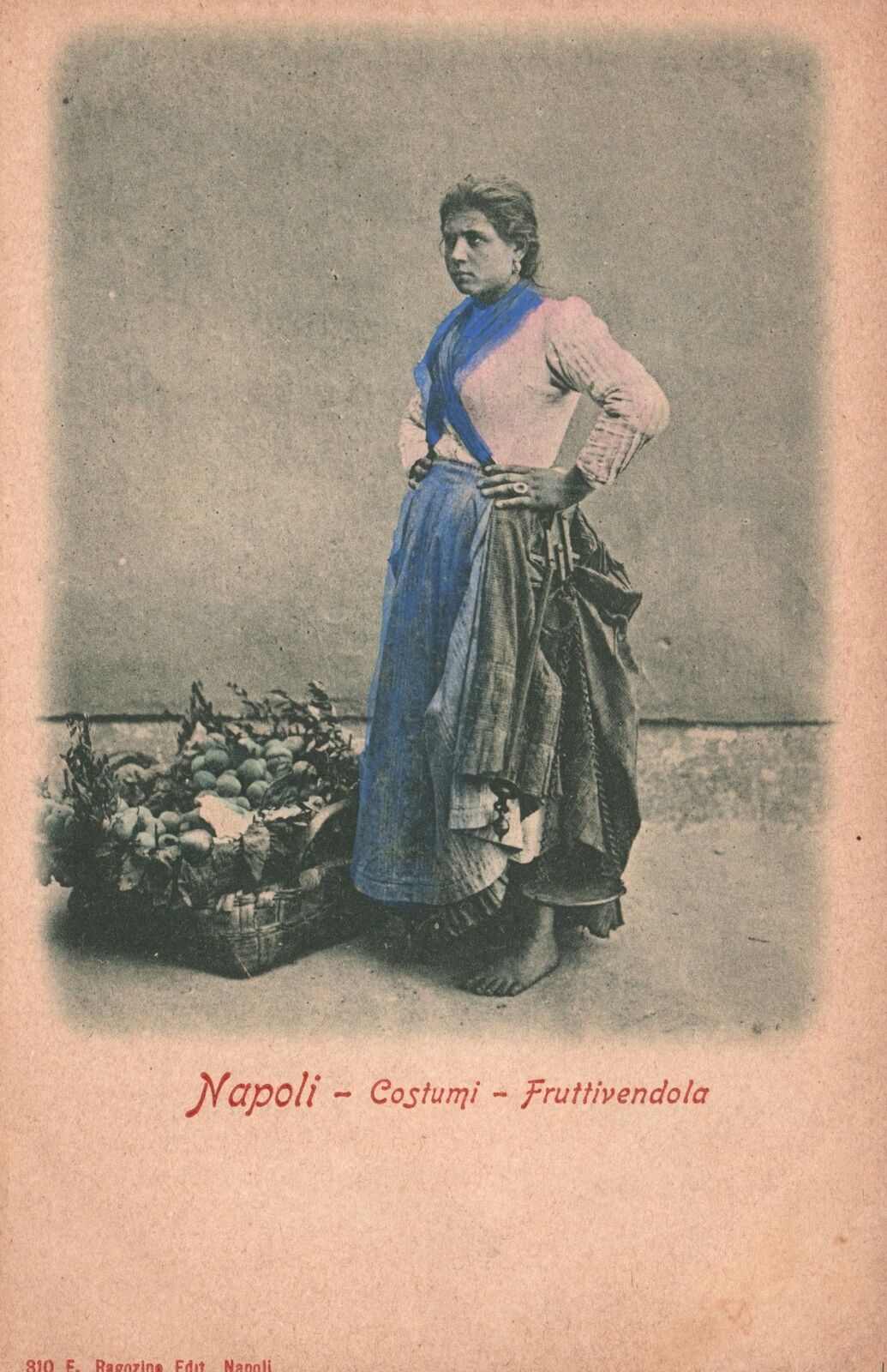 Vintage Postcard Napoli Costumi Fruttivendola Costume Naples Italy ...