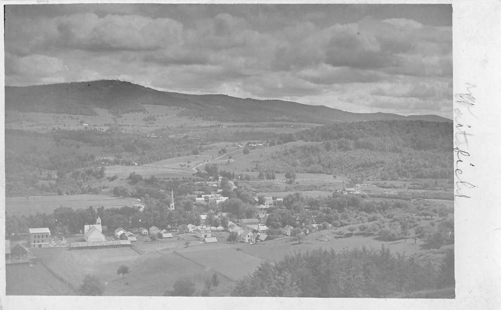 Waitsfield Vermont panoramic birds eye view of area real photo pc ...