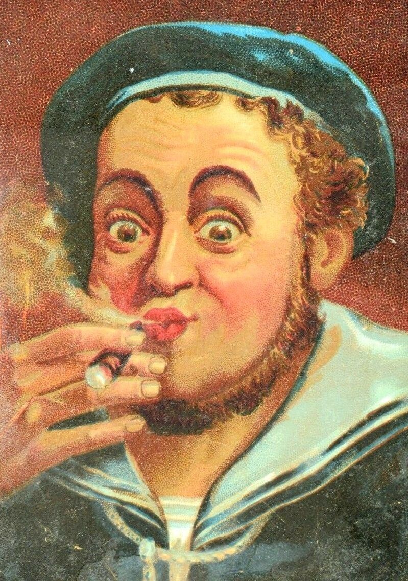 1870's-80's Naval Sailor Smoking Cigar Tobacco A & P Tea Co., Trade ...
