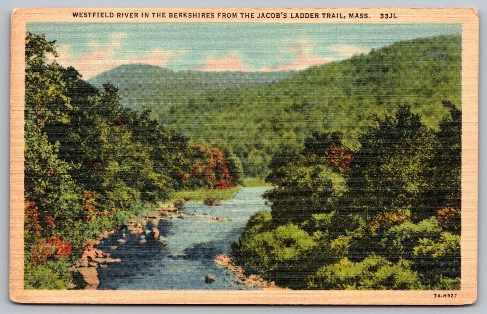 Jacobs Ladder Trail Massachusetts Westfield River Scenic Landmark Linen ...