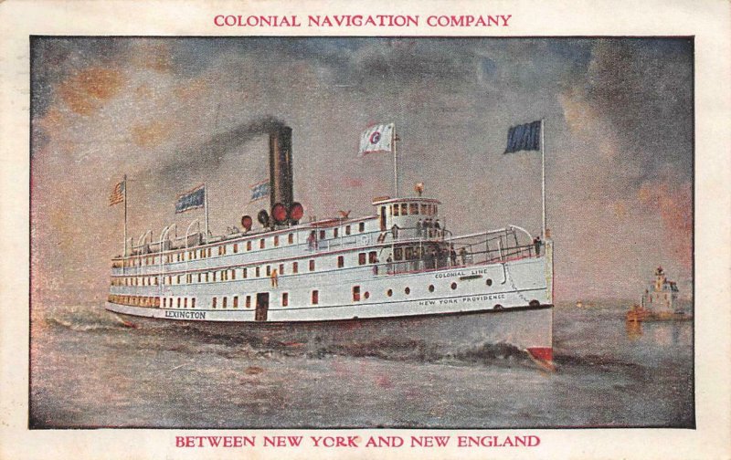 Colonial Navigation CO. Ship Between New York & New England Postcard ...