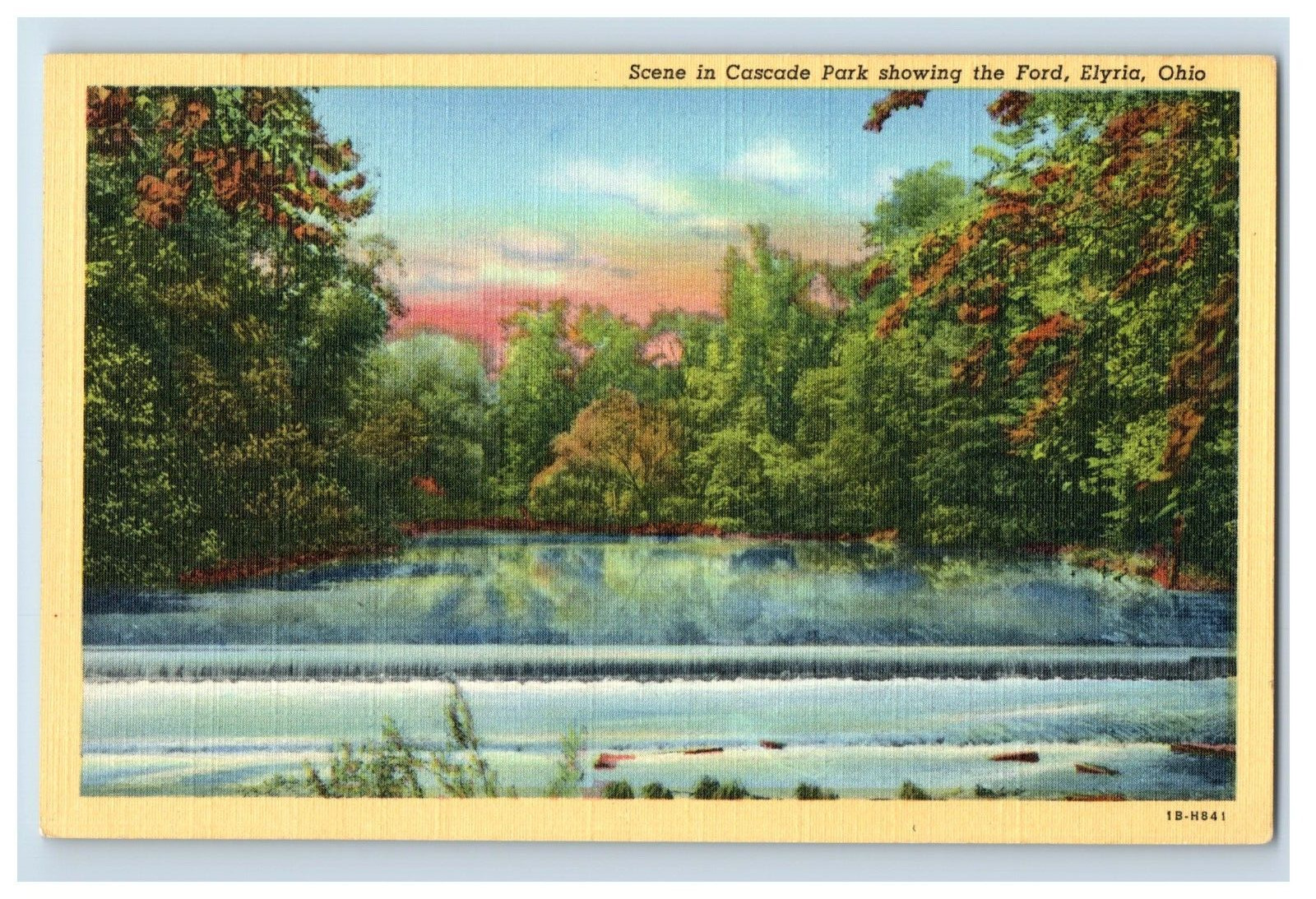 Vintage The Ford At Cascade Park Elyria Ohio Postcard F144E | United ...