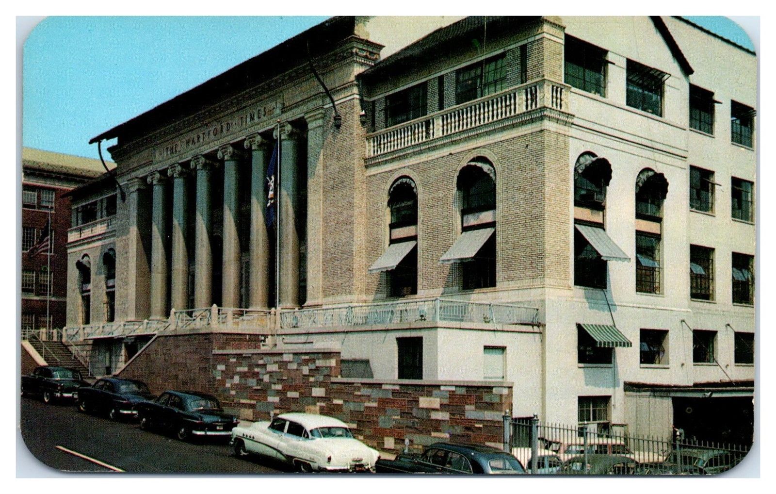 1950s Hartford Times Building, Classic Cars, Hartford, CT Postcard ...