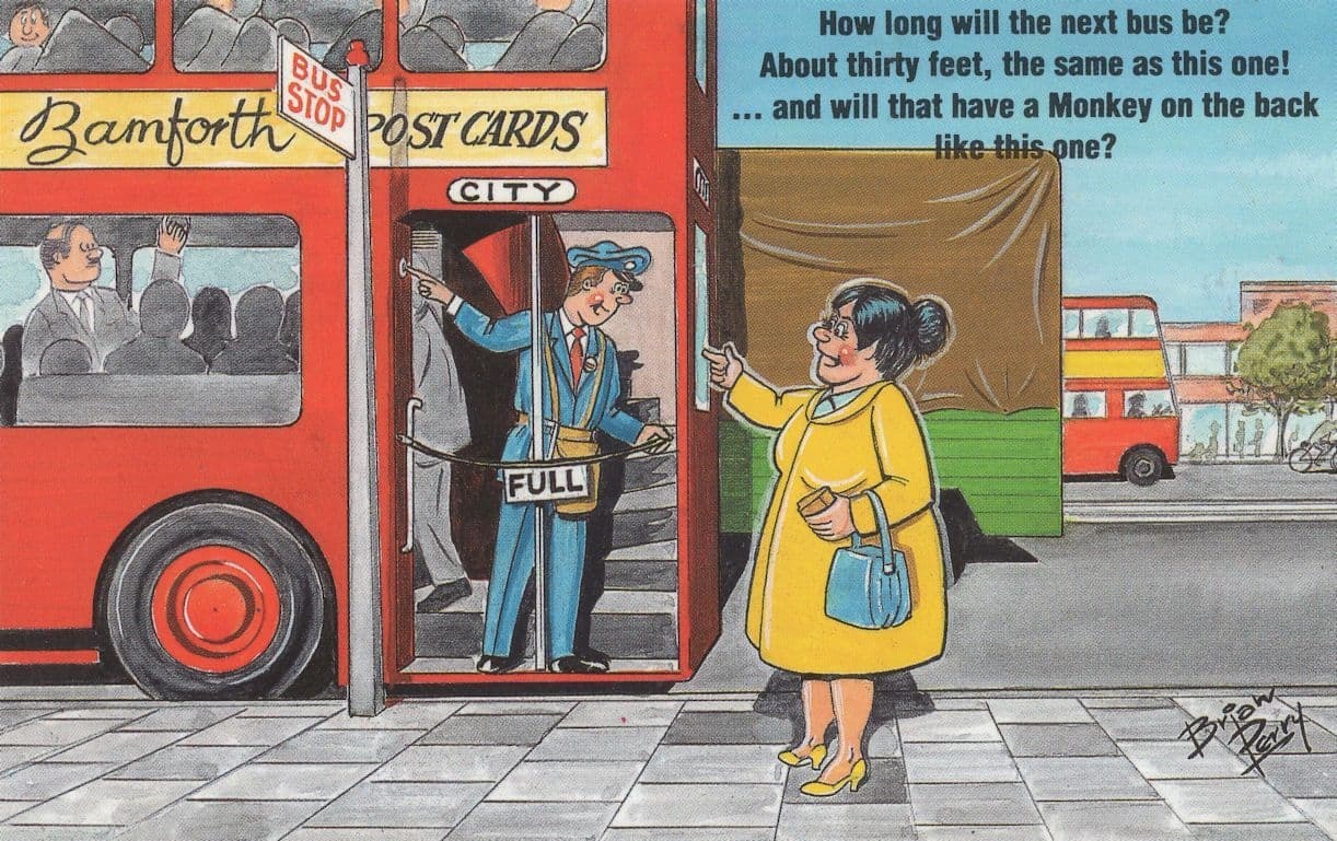 Bus Conductor As Monkey 1970s Comic Bamforth Mint Postcard | Topics ...