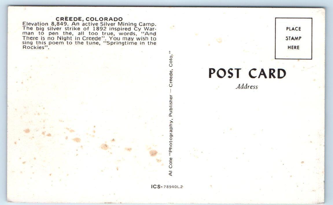 CREEDE, CO Colorado ~ View of MINING TOWN & POEM c1950s Mineral County ...