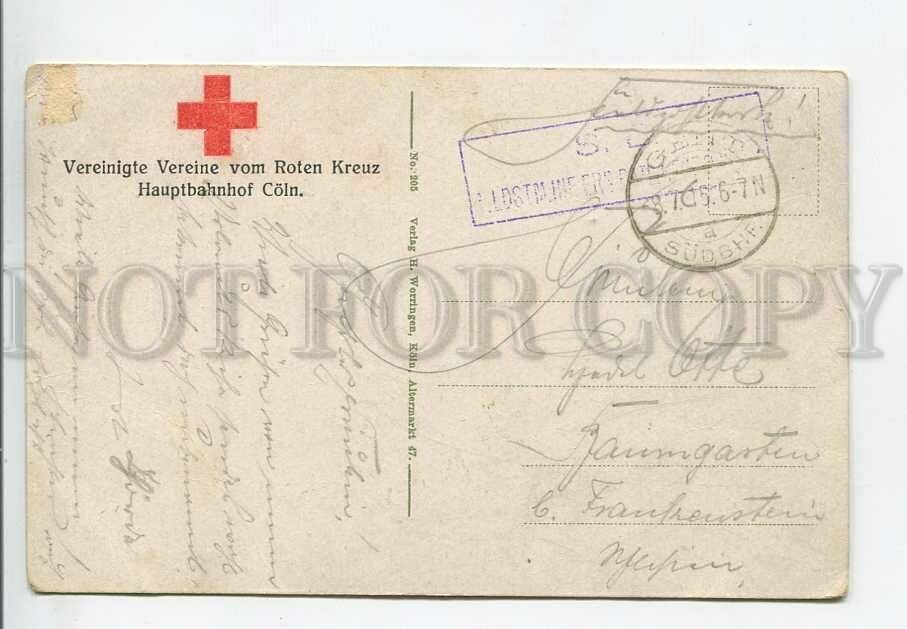 443528 WWI GERMANY 1915 year Red Cross Kologne military post RPPC ...
