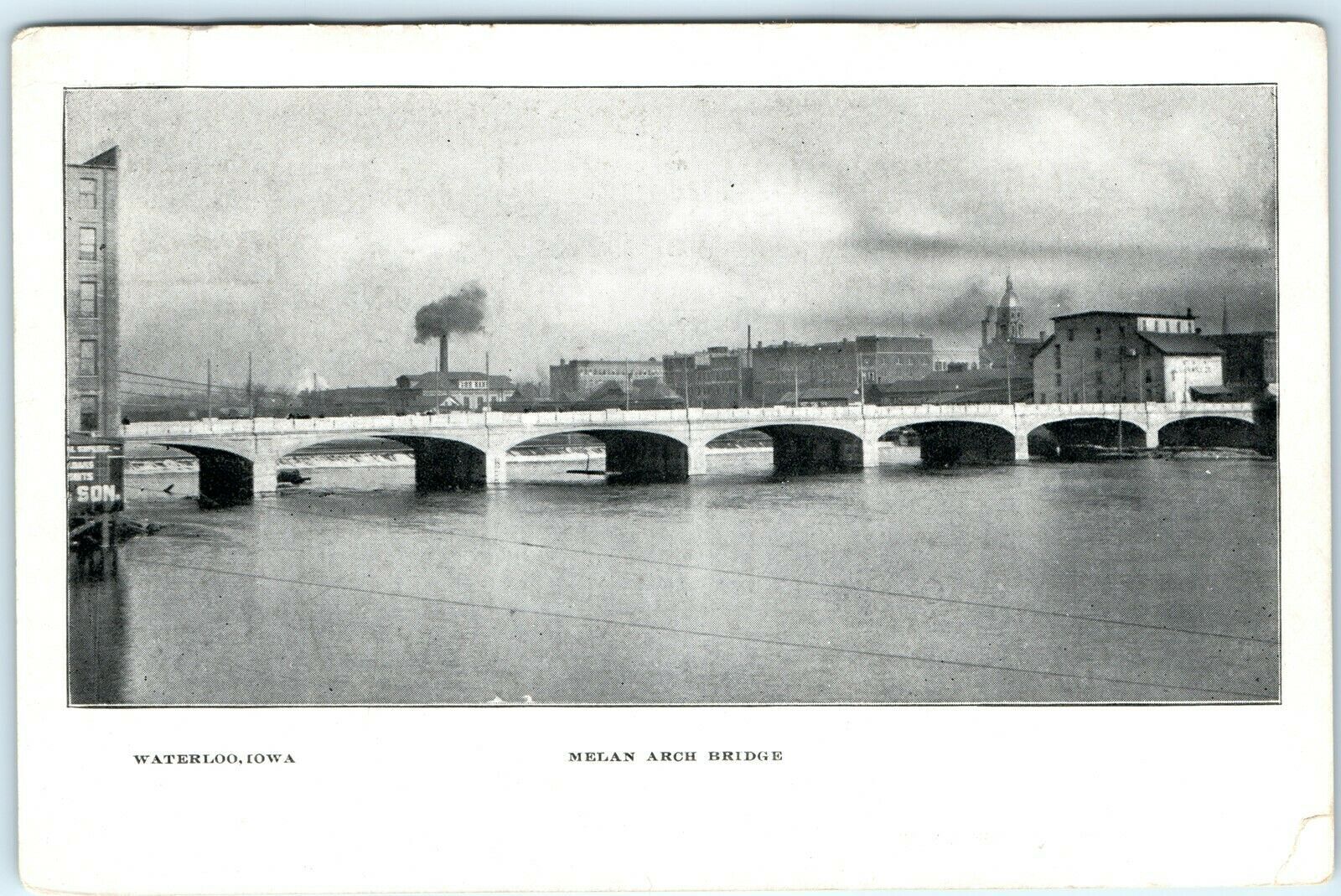 Pre-1907 Waterloo, IA Melan Arch Bridge Litho Photo Postcard 4th St ...