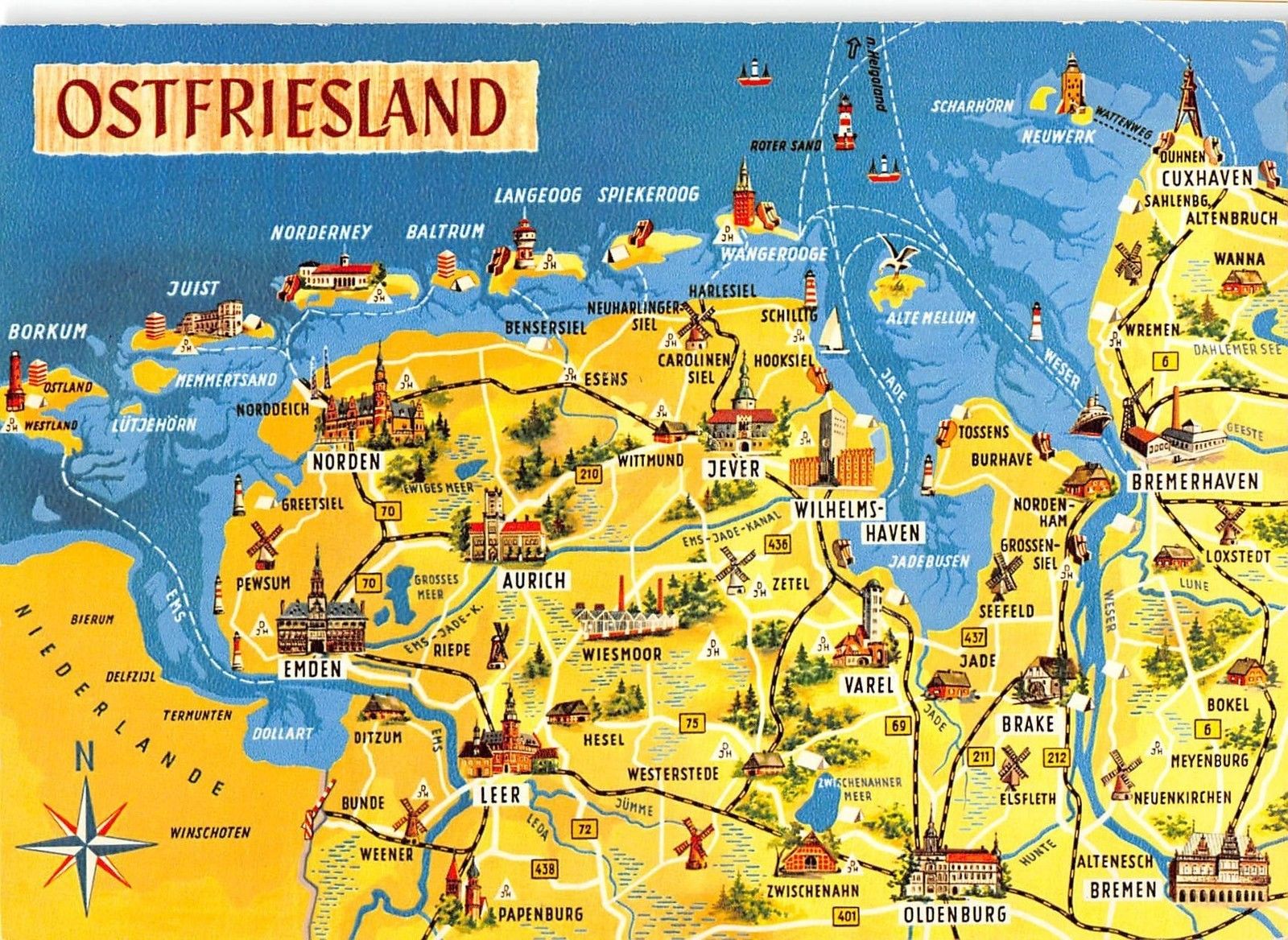 B99042 ostfriesland germany maps cartes geographiques | Other ...
