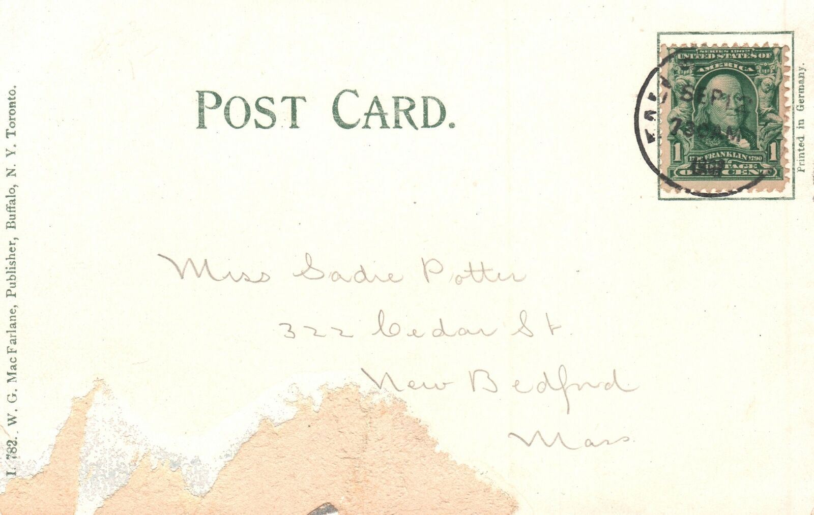 Vintage Postcard 1900's Station Fall River Massachusetts W.G. Mac ...