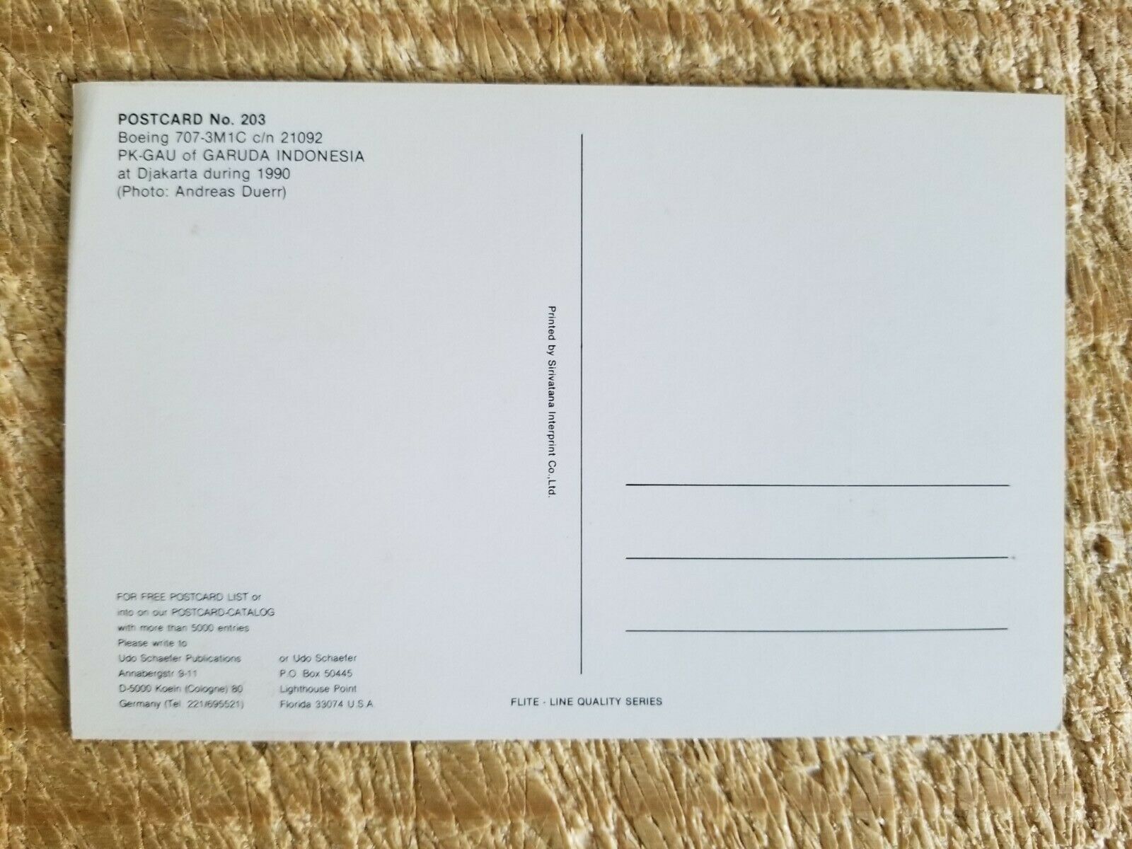 Garuda Indonesia Boeing 707-3M1C in 1990.VTG Aircraft Postcard*P51 ...