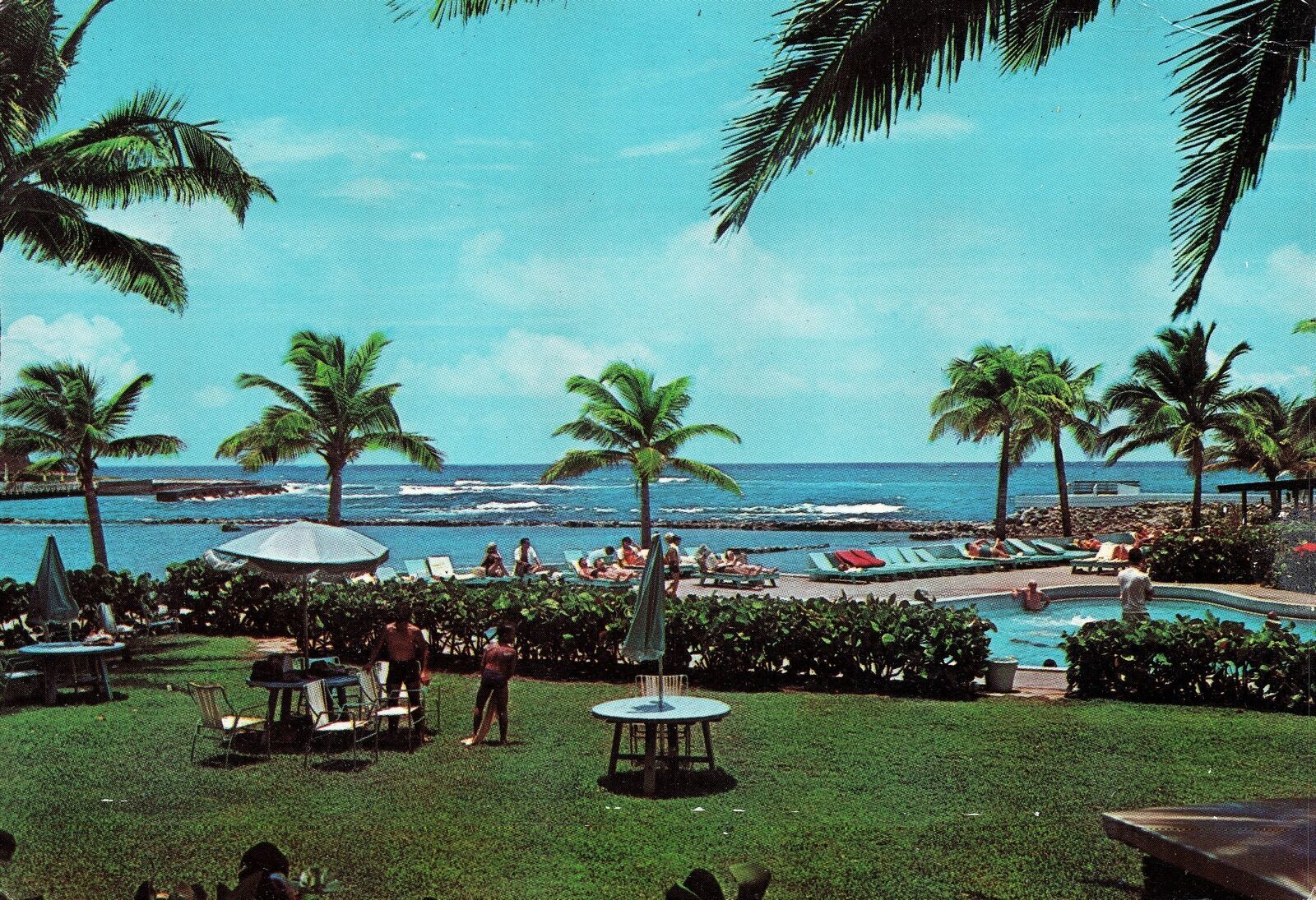 Continental Size Postcard Pool and Ocean Caribe Hilton SAN Juan Puerto ...