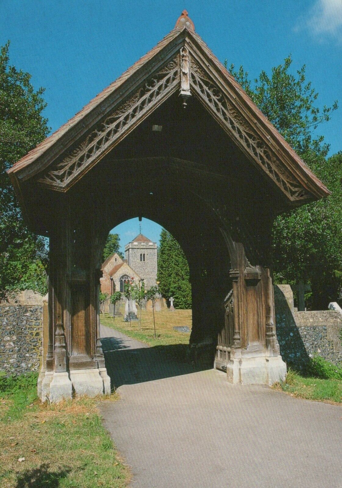 Buckinghamshire Postcard - The Lych Gate, St Giles Church, Stoke Poges ... Buckinghamshire Postcard - The Lych Gate, St Giles Church, Stoke Poges ...