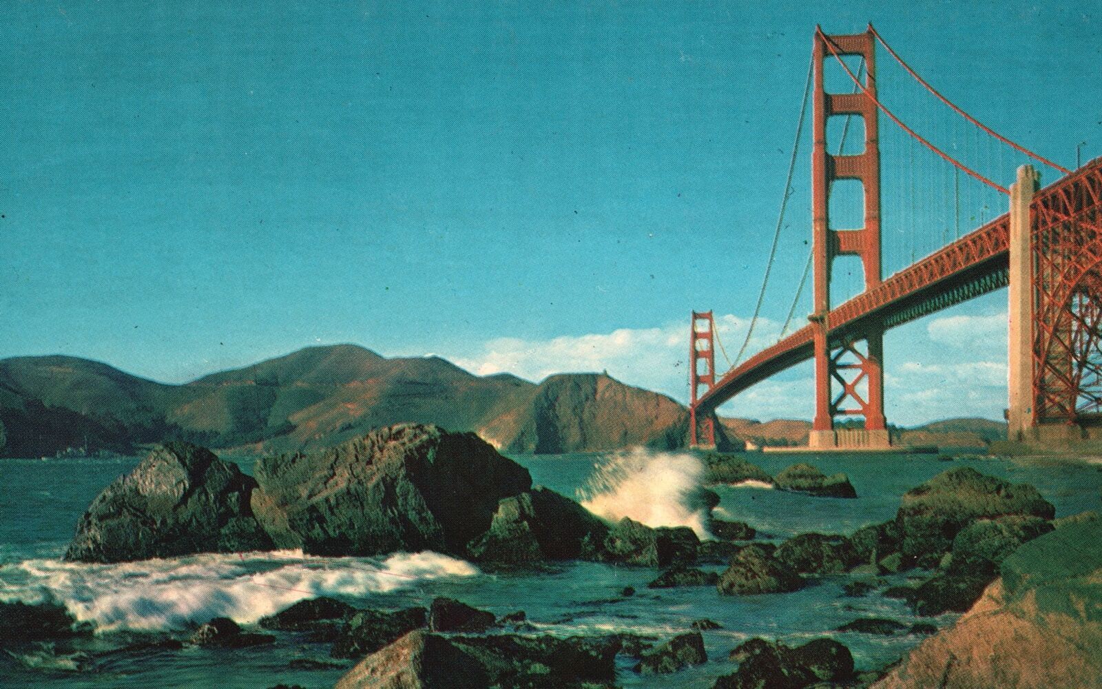 Vintage Postcard Golden Gate Bridge Tallest Largest Single Span San ...