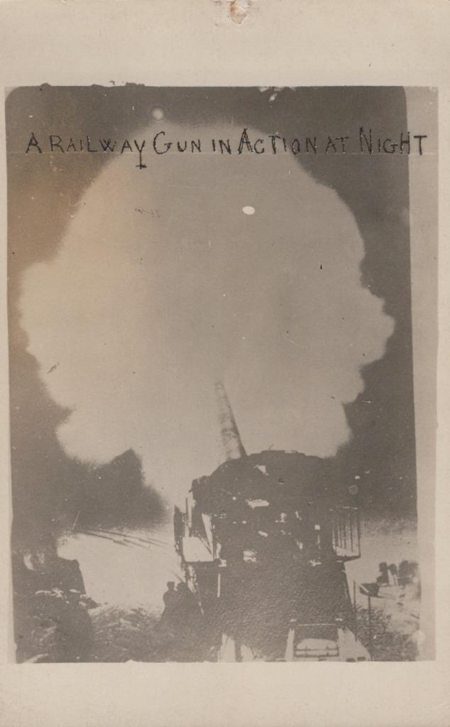 Rppc Railway GUN in Action at Night WW1 Military Real Photo Postcard (C ...