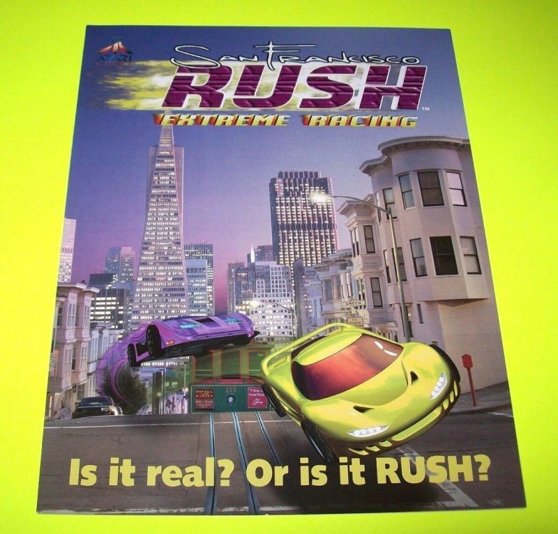 Atari San Francisco Rush Arcade FLYER Original NOS Video Game Racing ...