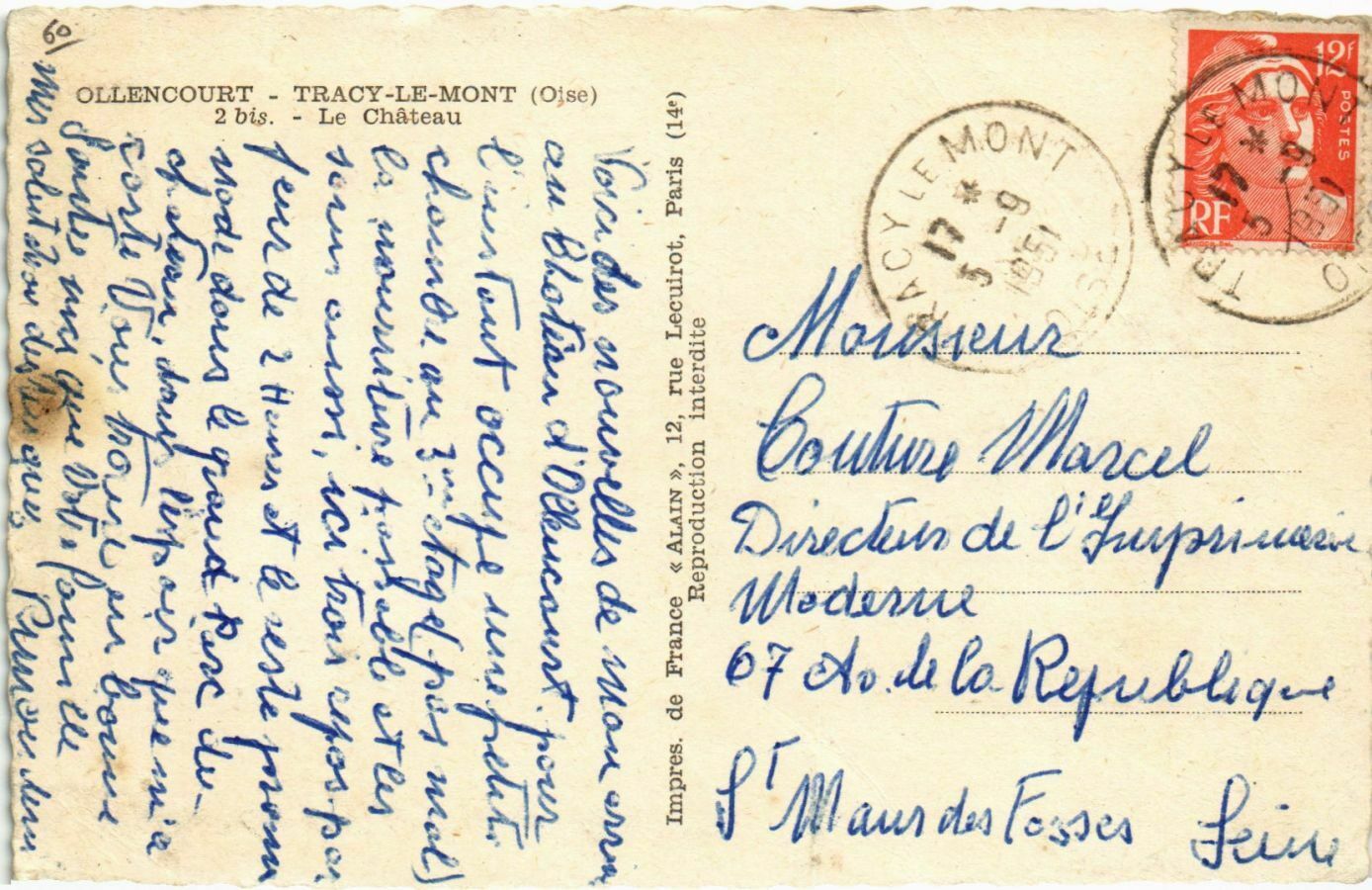 CPA Ollencourt - Tracy-le-Mont - Le Chateau (1032979) | Europe - France ...