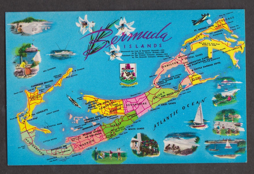 Island Map With Mini Pictures, Bermuda - Uunsed | Latin & South America ...