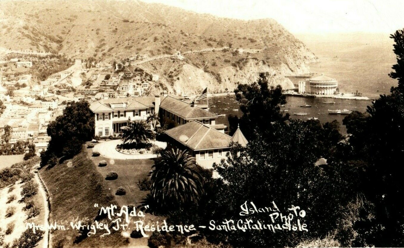 1947 Mt. Ada Wrigley Residence Catalina Island California CA RPPC Photo ...