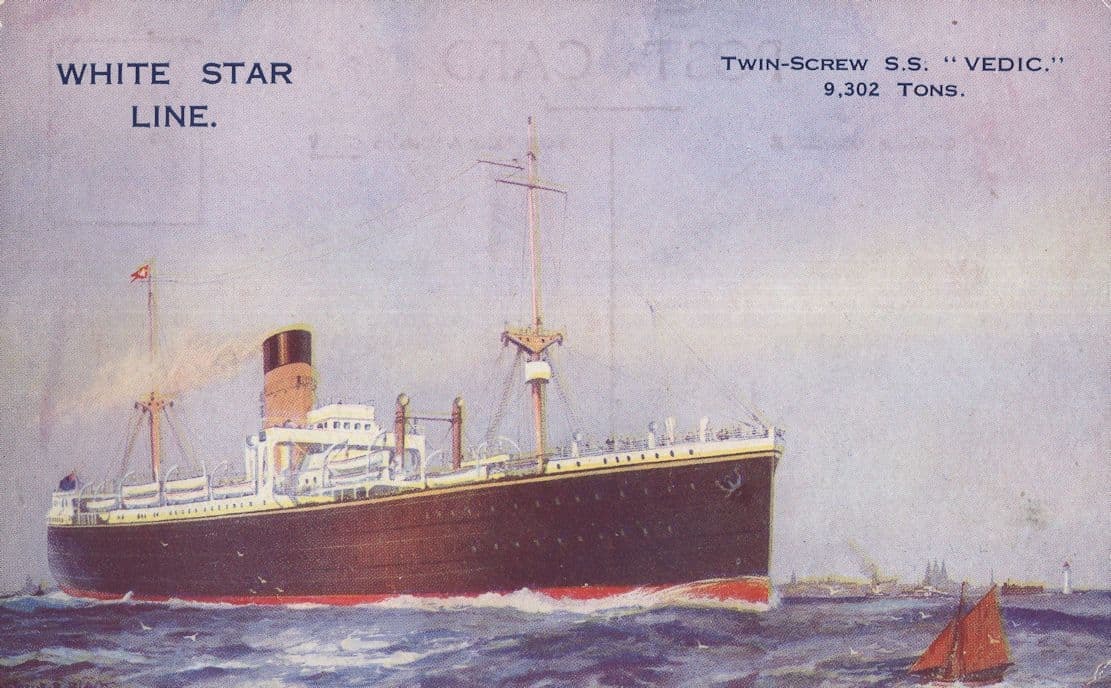 SS Vedic White Star Line Ship Antique Rare Postcard | Topics ...